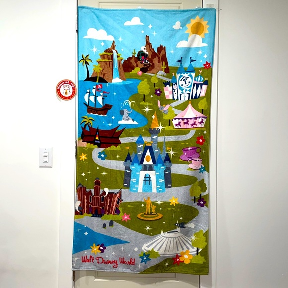 Disney | Bath | Walt Disney World Magic Kingdom Park Icons Map Beach ...